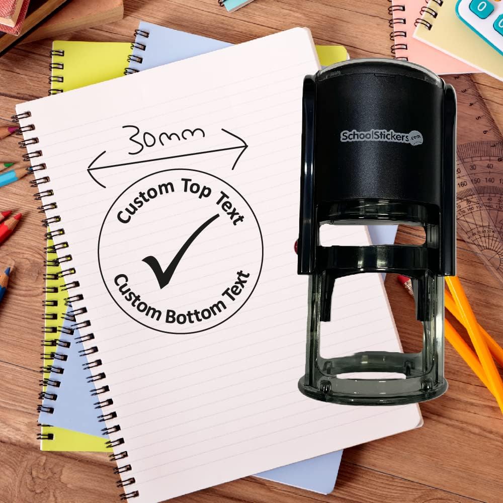 School Stickers Custom Stamper - Self-Inking, Tick Design, Choose Your ...