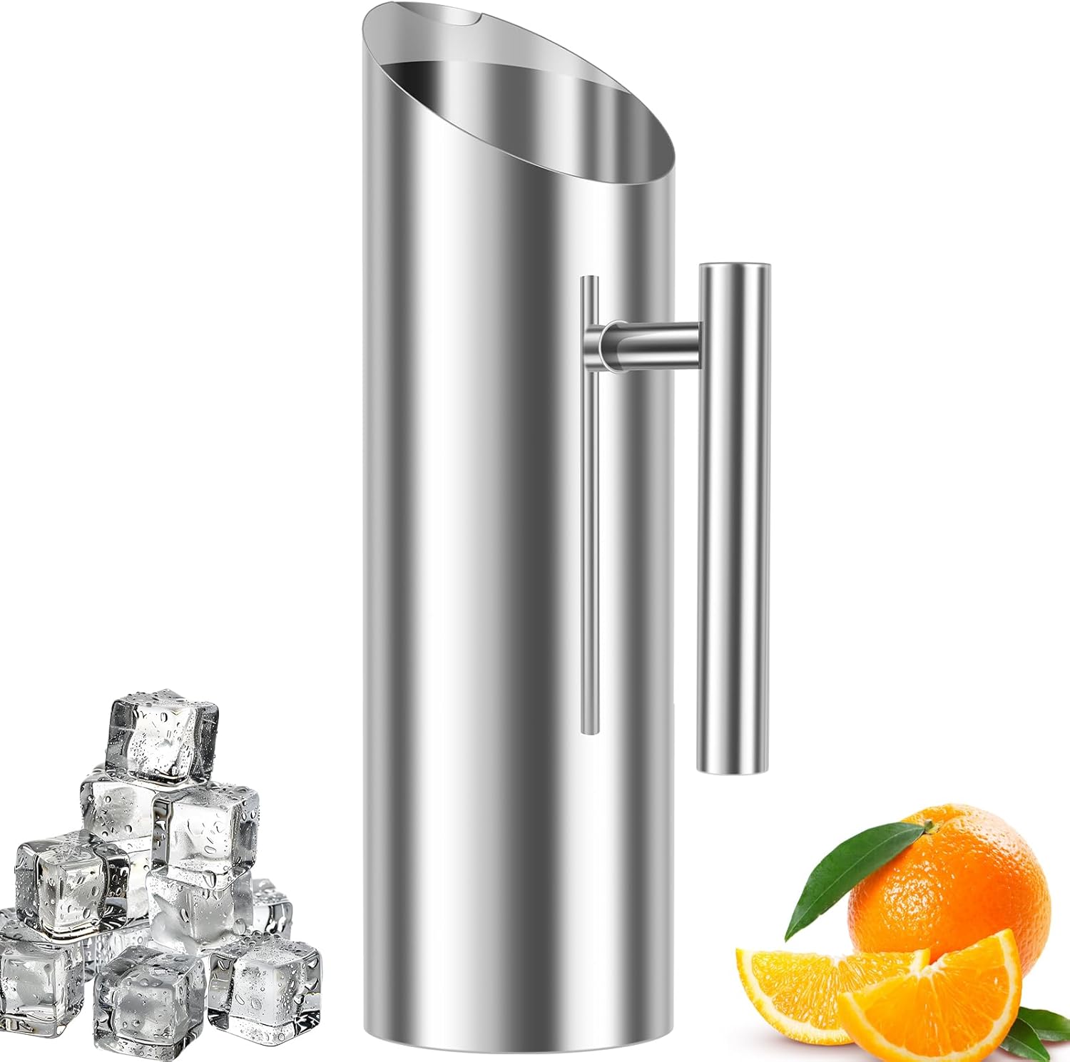 Hevtsde Stainless Steel Water Pitcher Carafe - 2L Restaurant Water ...