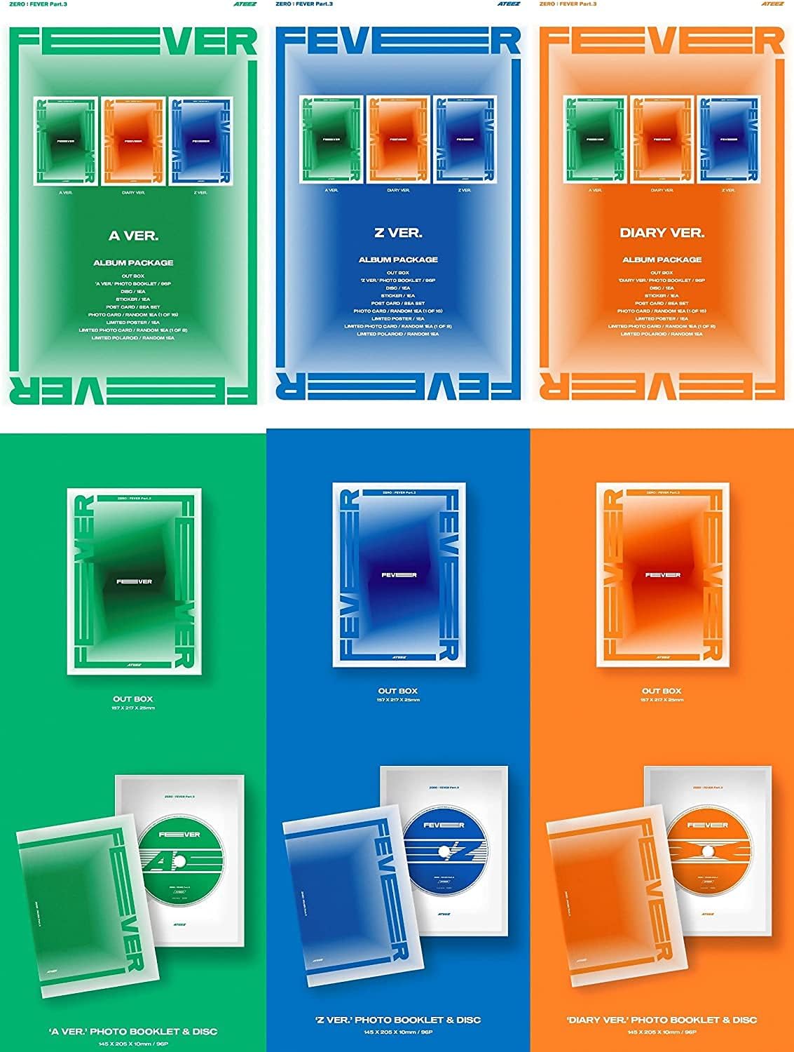 ATEEZ – Zero Fever Part.3 Random ver. (7 Mini álbum) Álbum aleatorio ...