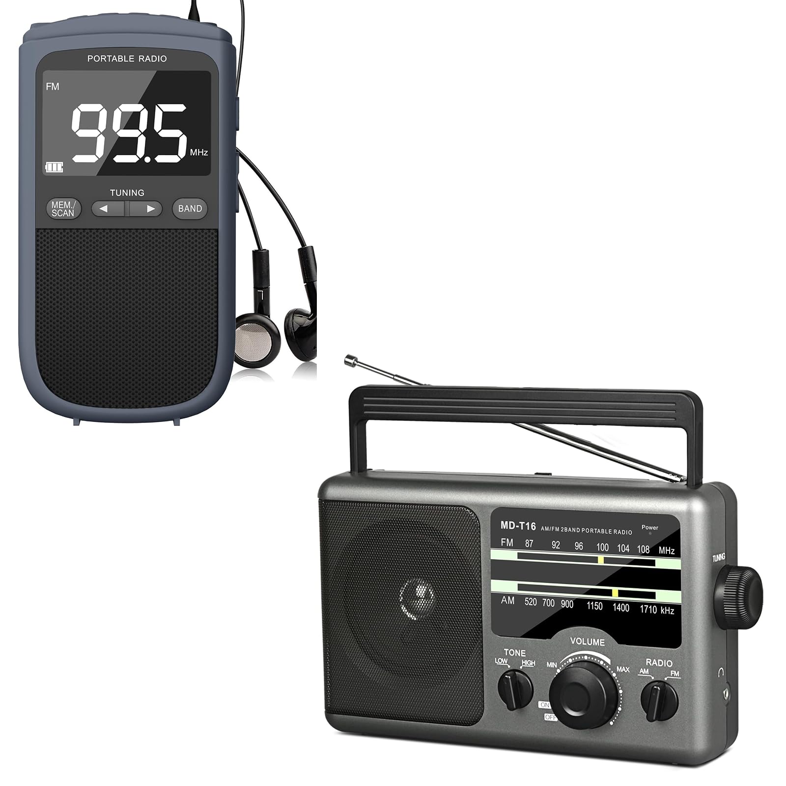 Amazon.com: AM FM Portable Radio Battery Operated Radio by 4X D Cell ...