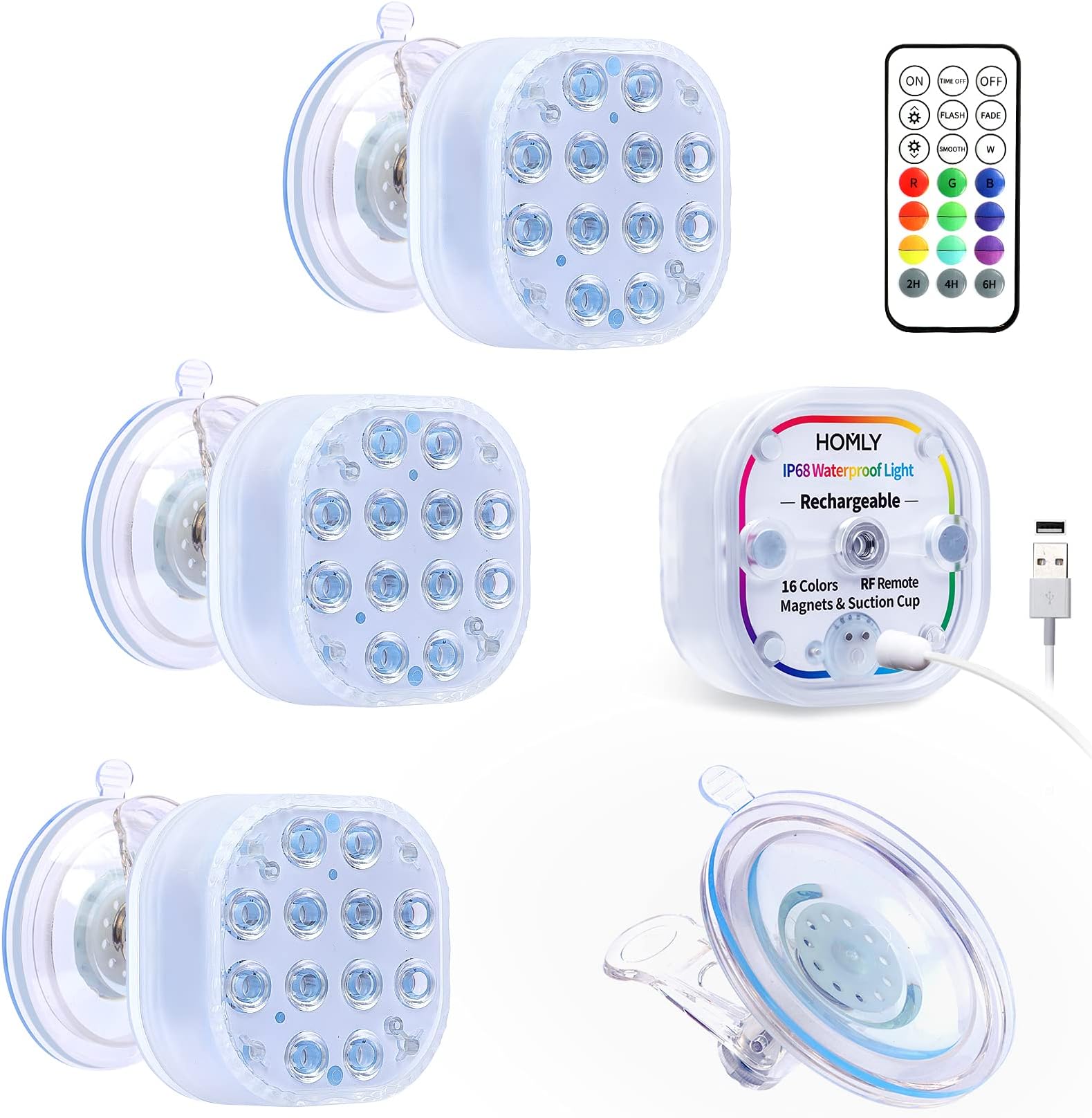 Amazon.com : Homly Rechargeable LED Pool Lights for Inground Pool ...