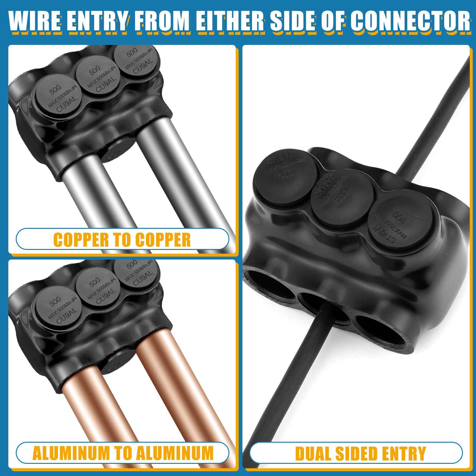 Snapklik.com : Copkim 3 Pcs Black Multi Cable Connector, 3 Wire Ports ...