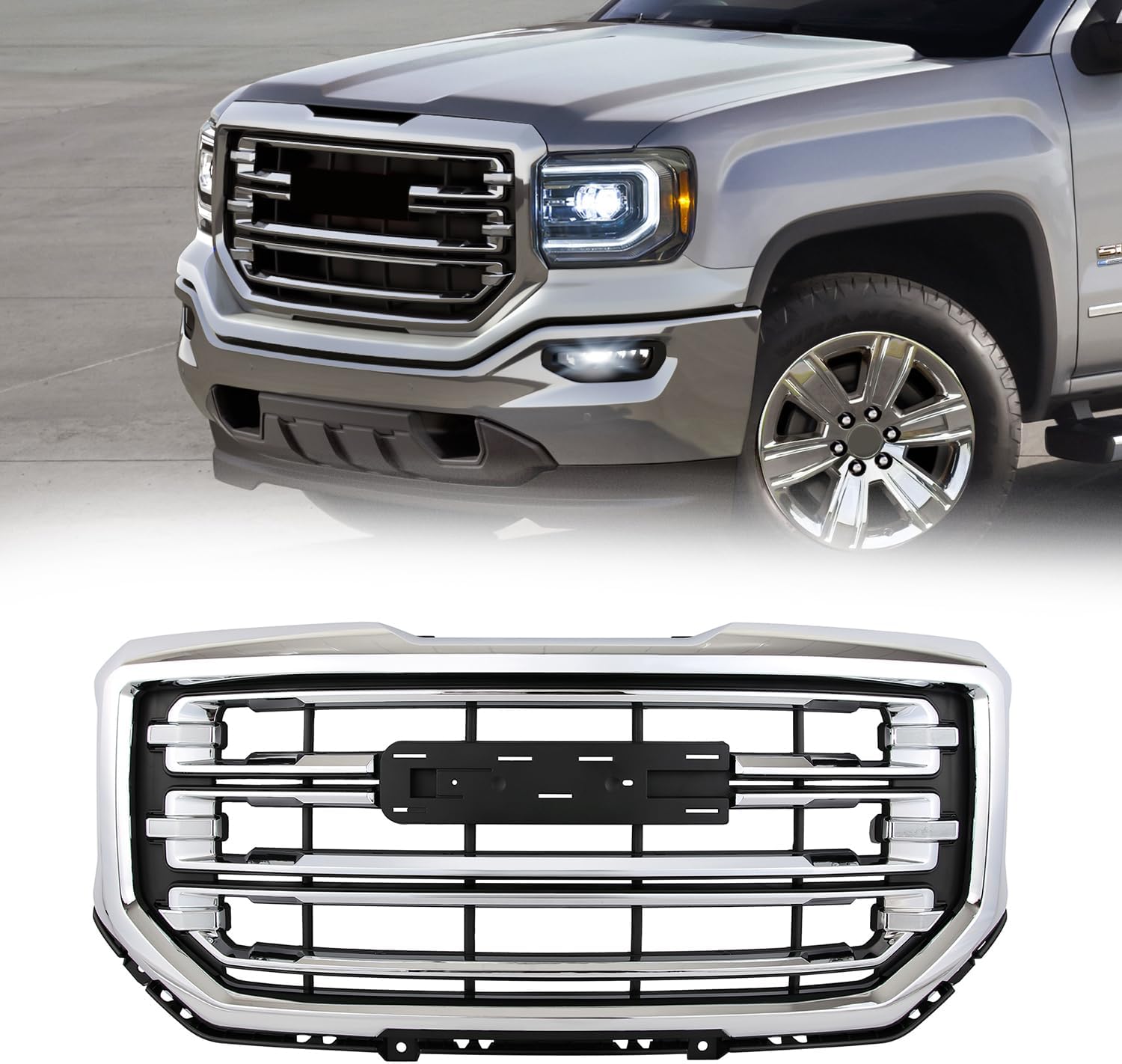 Amazon.com: KARPAL Front Bumper Grille Chrome Compatible with 2016-2019 ...