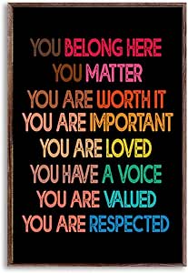 Amazon.com: Rainbow You Belong Here Teacher Poster, in This Classroom ...