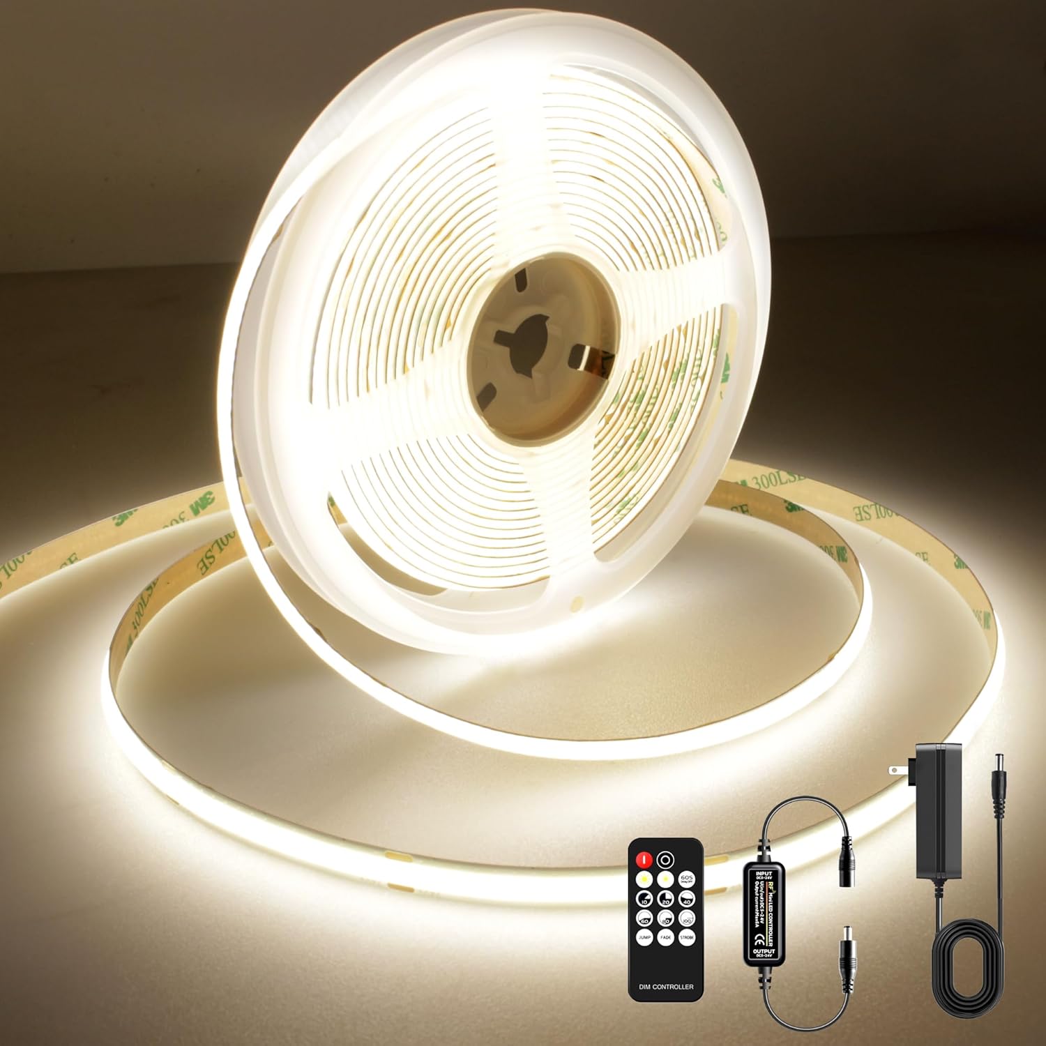 Tira de luz LED COB CC 24 V de 5m de luz LED flexible de alta densidad ...
