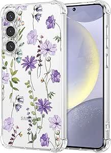Amazon.com: DEFBSC Soft Case Compatible with Samsung Galaxy A16 4G/5G, Clear Floral Flower ...