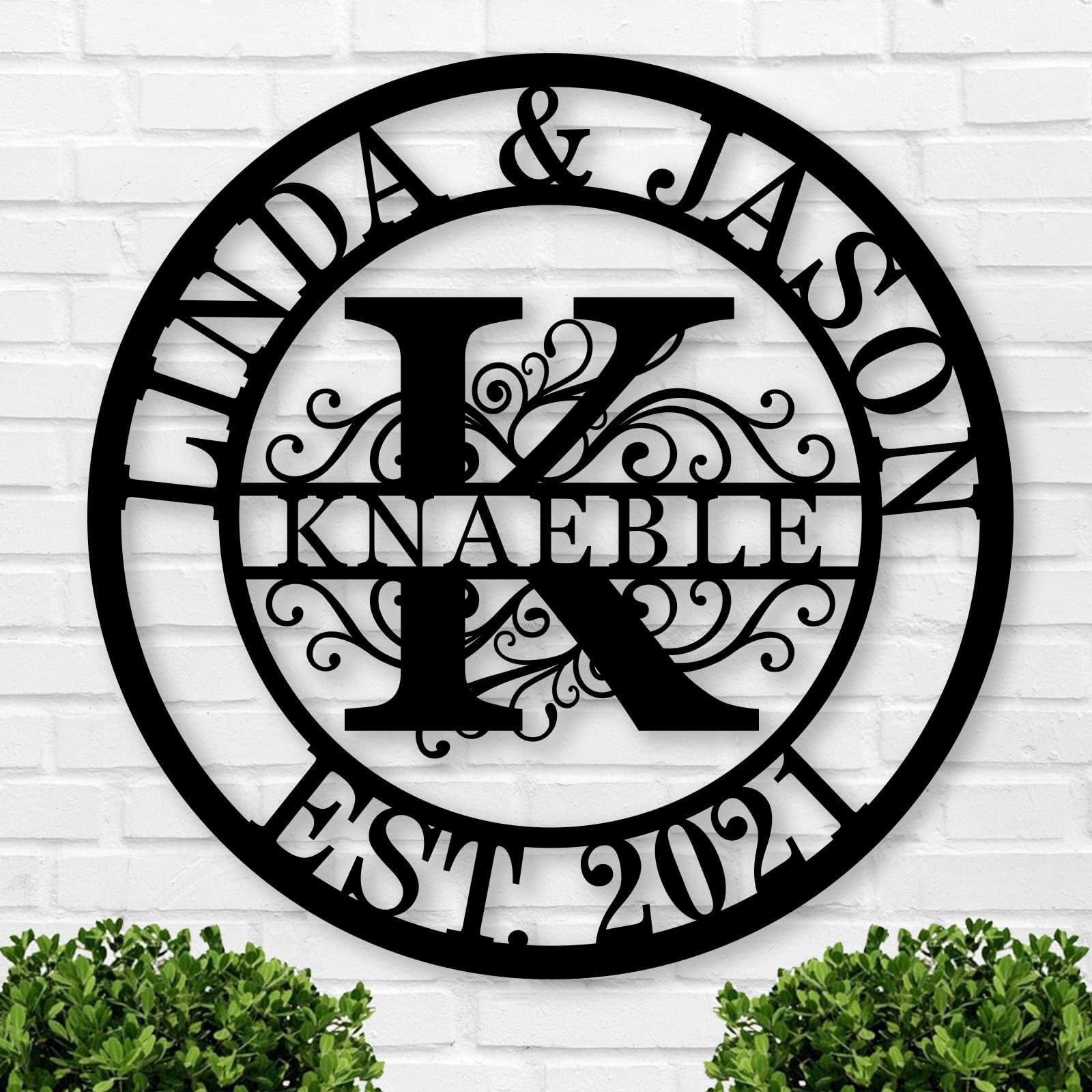 Amazon.com : Personalized Metal Name Signs - Outdoor Name Sign - Last ...