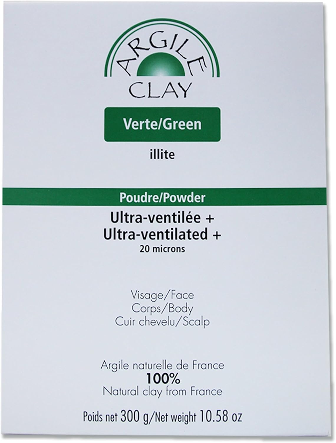 Argile Clay Green Illite Ultra-Ventilated 300g, French Green Clay ...