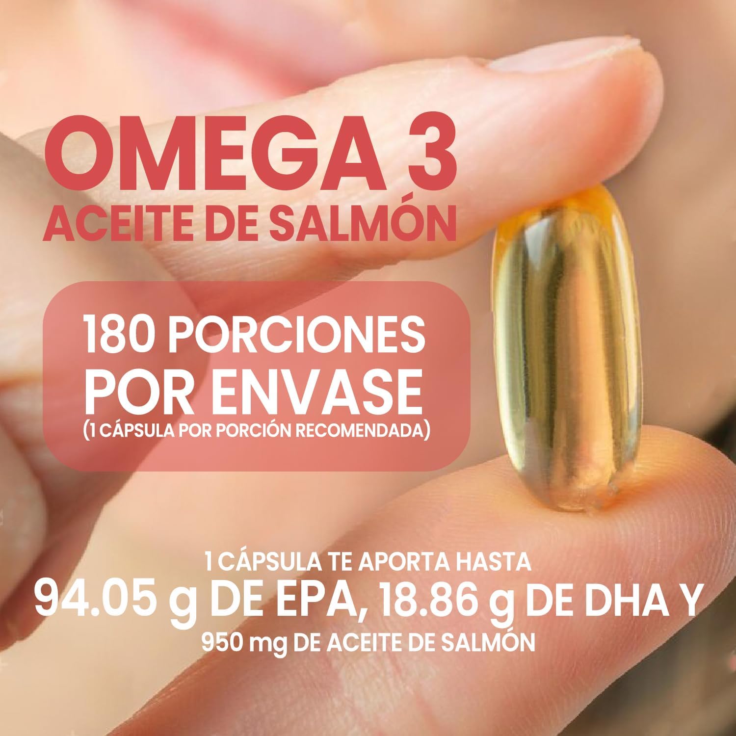 Omega 3 con EPA y DHA Aceite de Salmon, Fish Oil 180 cápsulas -Nuboost ...