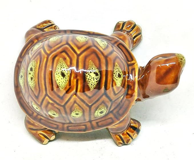 Amazon.com: Golden Pond Collection Land Turtle Ceramic Figurine (B ...