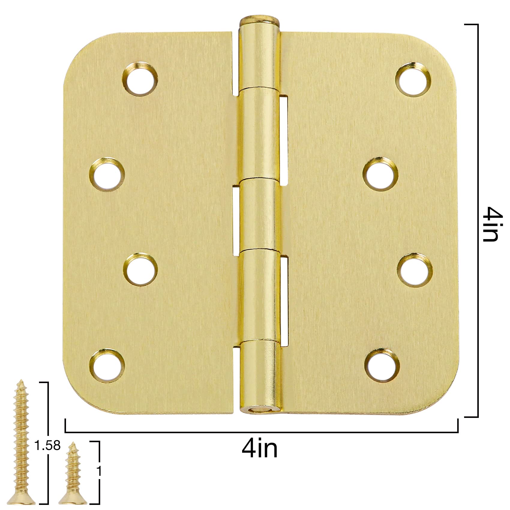 Snapklik.com : 4 Inch Door Hinges Noise-Free 3 Pack Brass Door Hinges ...