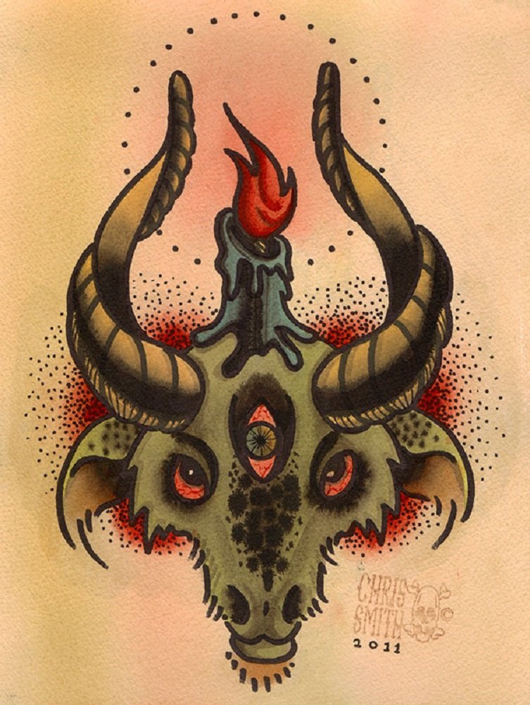 Traditional Baphomet Tattoo Entwerfen Sie Tattoos Oder Illustrationen