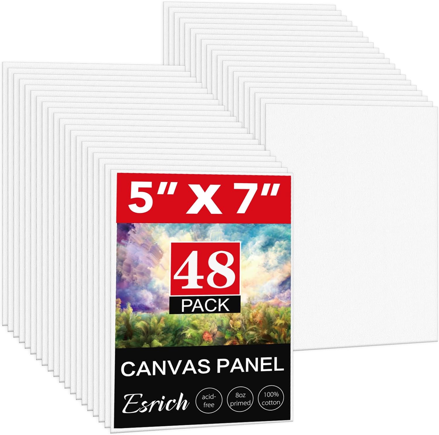 Amazon.com: ESRICH 5x7IN Small Canvases for Painting,48 Pack Mini ...