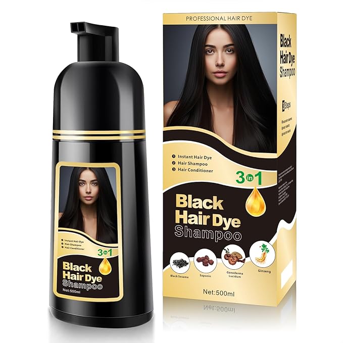 Amazon.com : TENGLONG Black Hair Dye Shampo, Instant Black Dye Shampoo ...