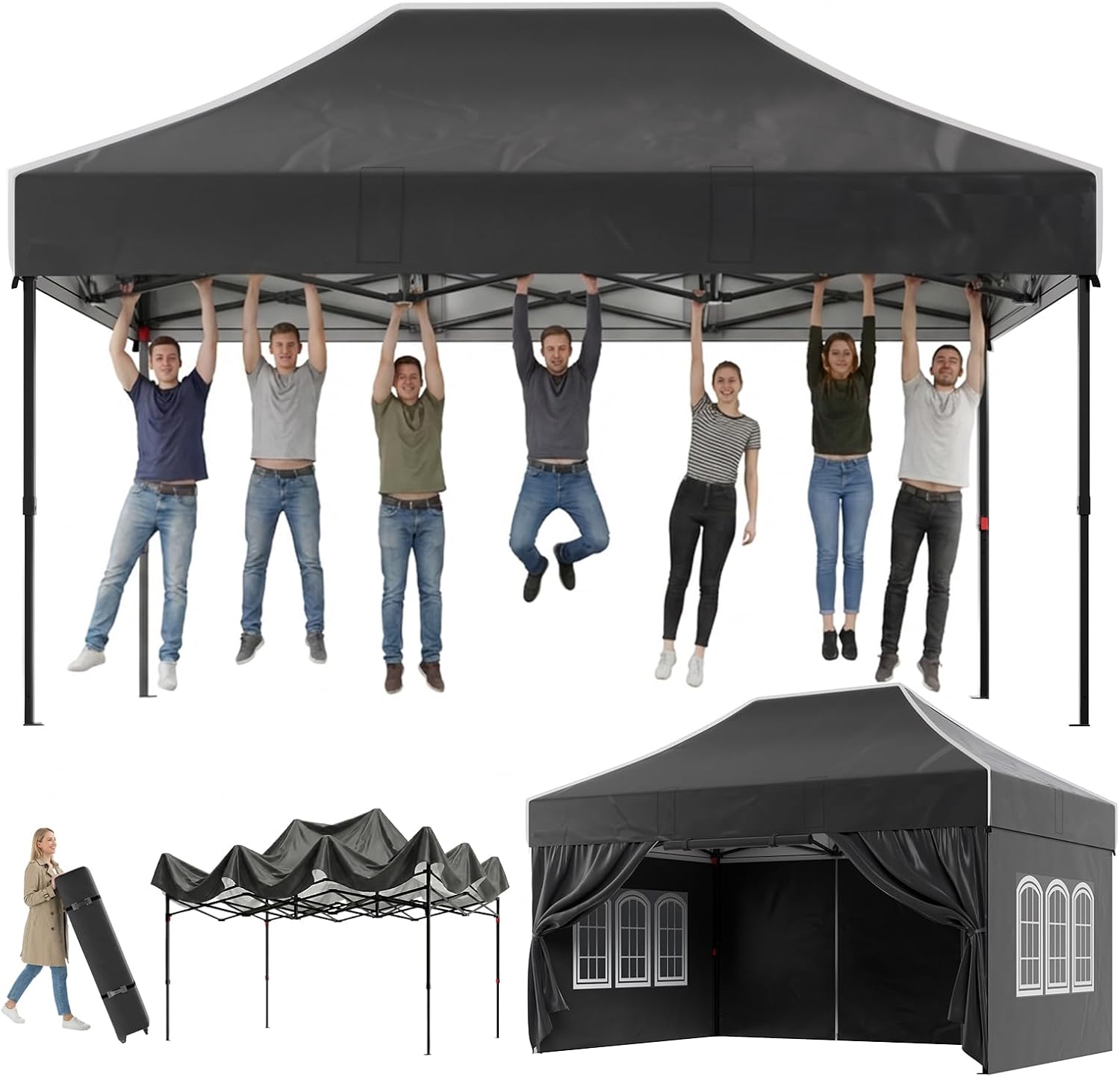 Amazon.de: Devoko Pavillon 3x4.5 Wasserdicht Stabil Winterfest, Steiler ...