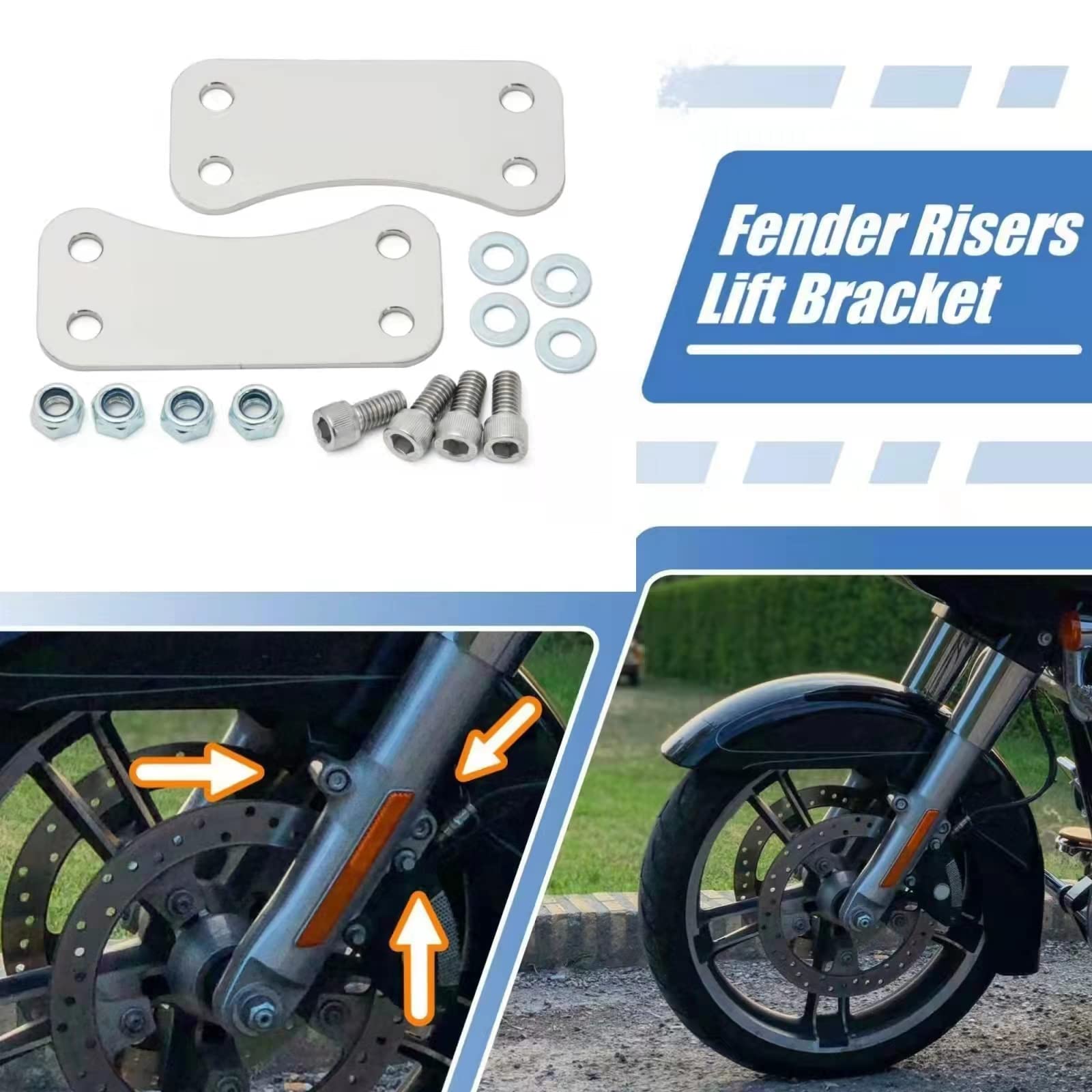 Snapklik.com : VPZMT 21" Front Wheel Fender Risers Brackets/Lift ...