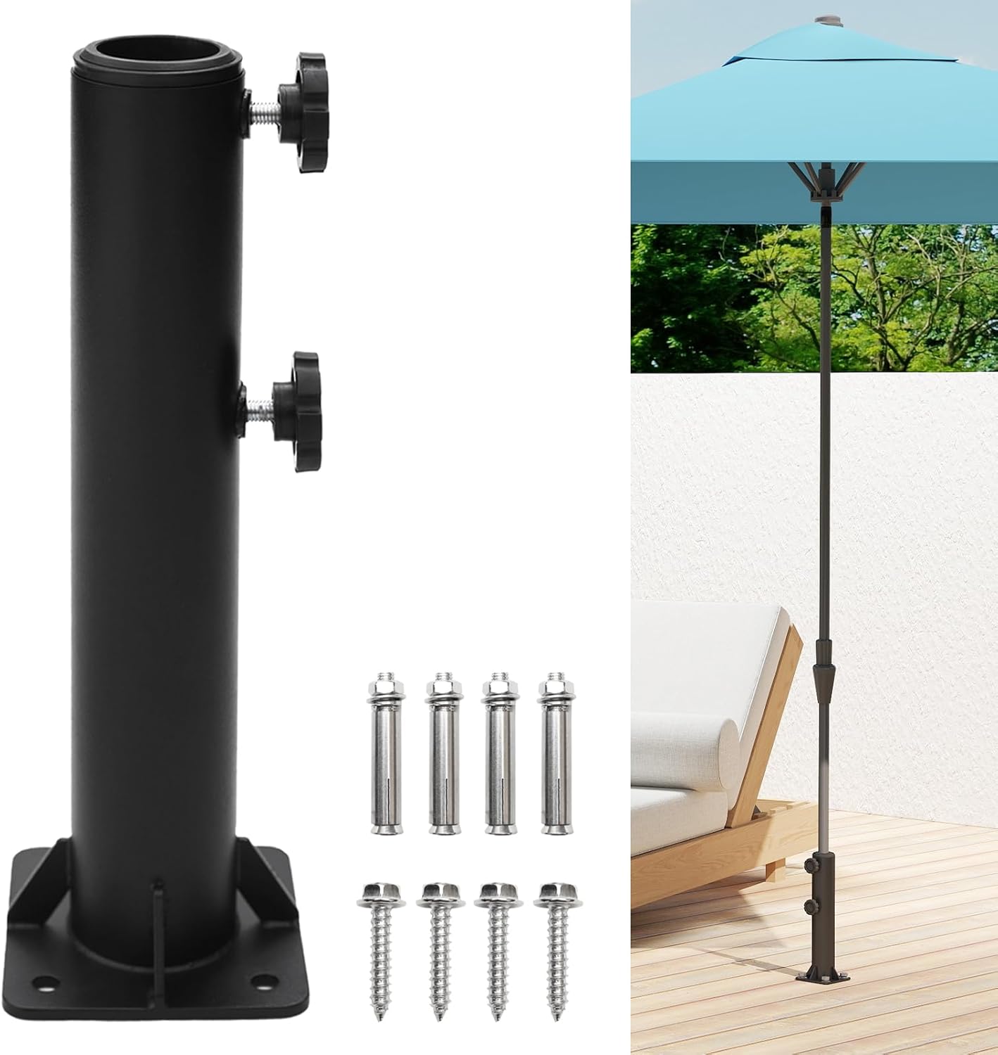 Amazon.com : C-Hopetree Heavy Duty Metal Patio Table Umbrella Holder ...