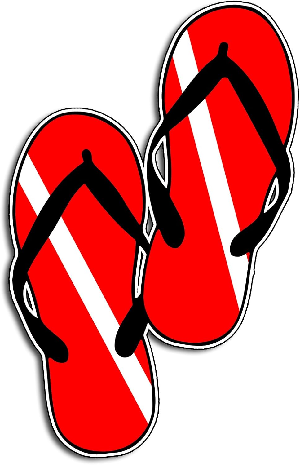 Amazon.com: Scuba Dive Sticker Diver Down Flip Flop Vinyl Graphic ...