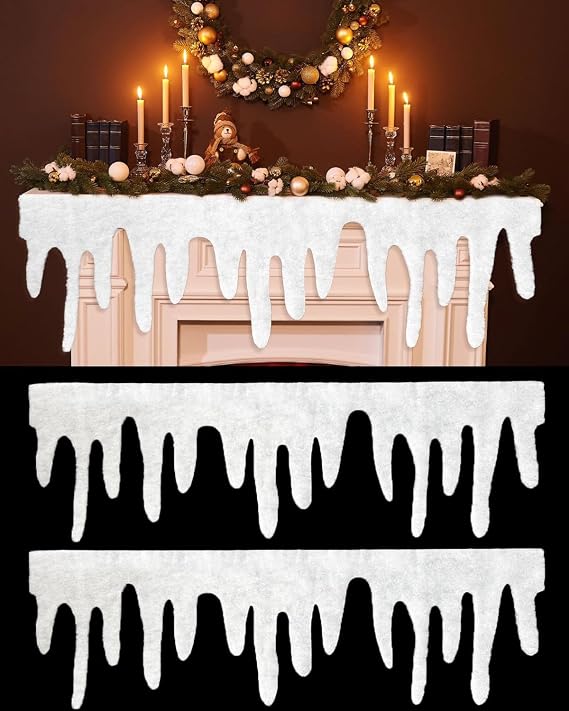 Amazon.com: 4 Pack Christmas Fake Snow Blanket, Icicle Artificial Snow ...