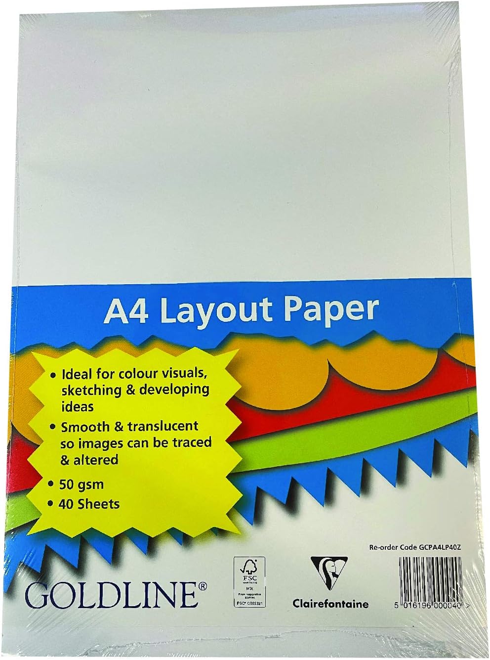 Clairefontaine - Ref GCPA4LP40Z - Goldline - Goldline Layout Paper, A4 ...