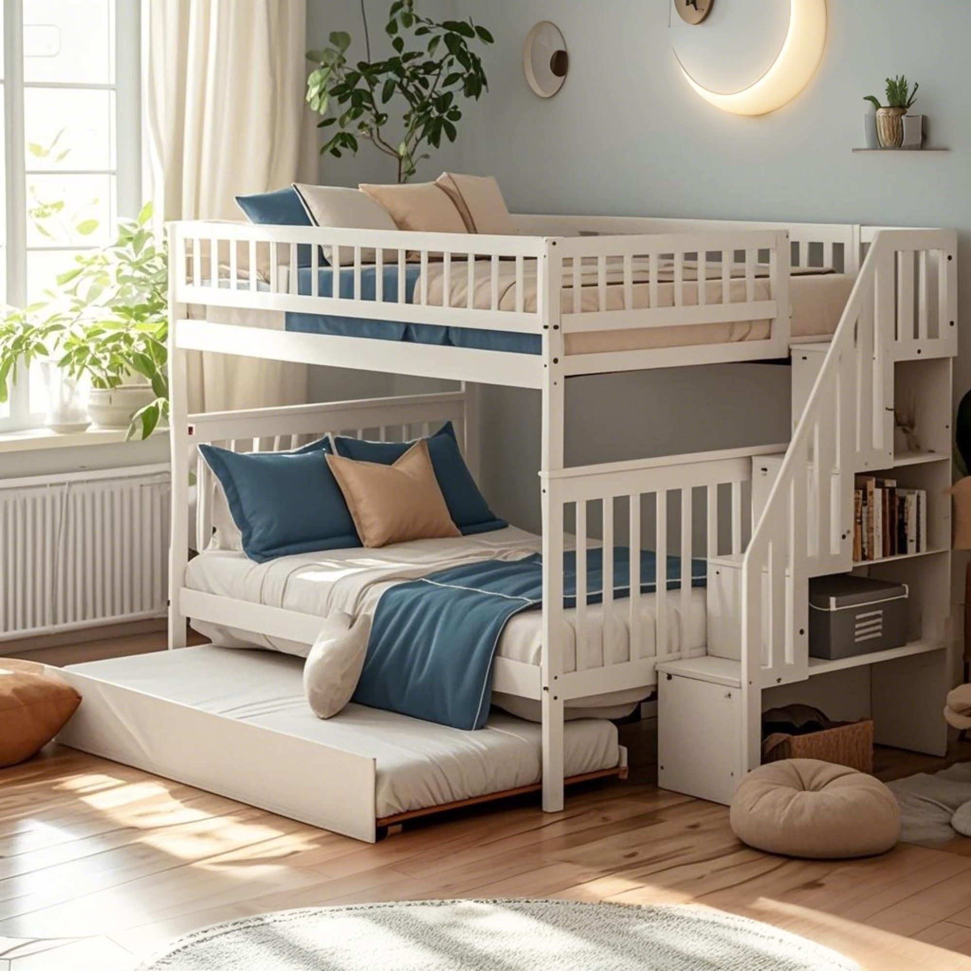 Amazon.com: Ball & Cast Full Over Full Bunk Bed with Twin Size Trundle ...