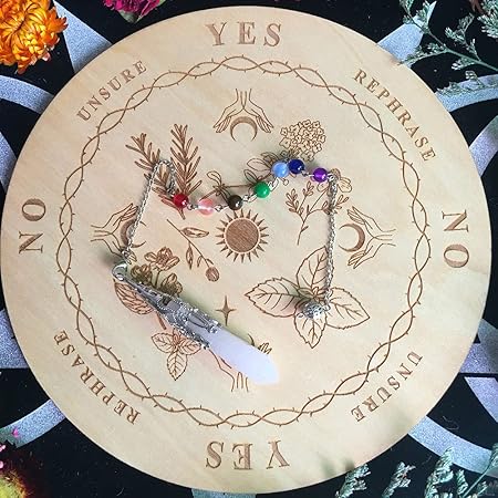 Amazon.com: ORIGACH 7.9" Sun and Moon Pendulum Board Wooden Witchcraft ...