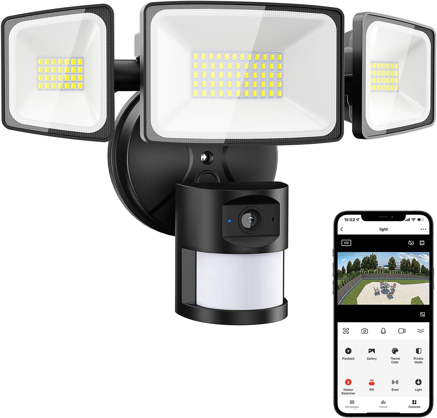 Amazon.com : Night Owl Outdoor Floodlight Deterrence Camera with 2-Way ...