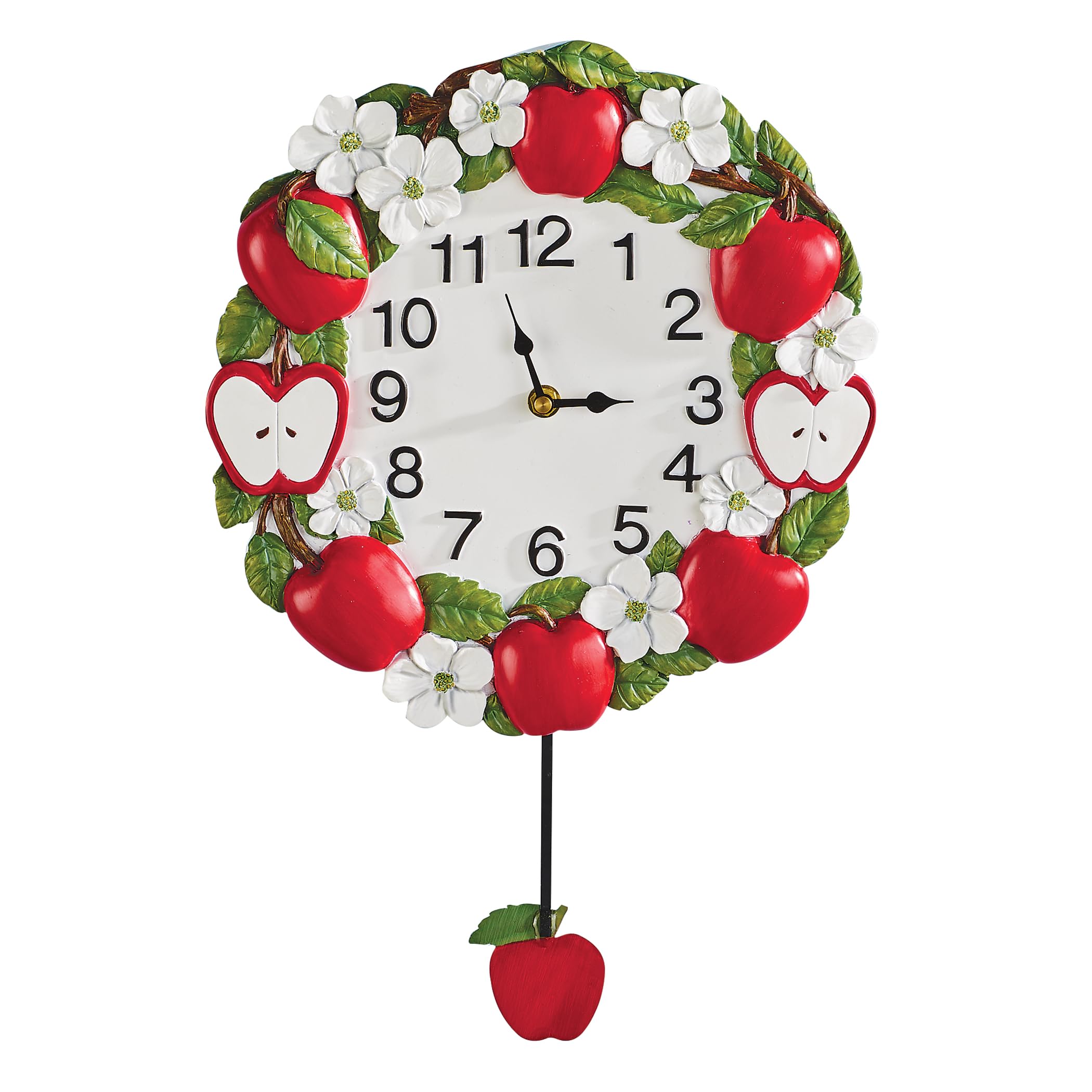 Amazon.com: Collections Etc Hand-Painted Apple Blossom Pendulum Wall ...