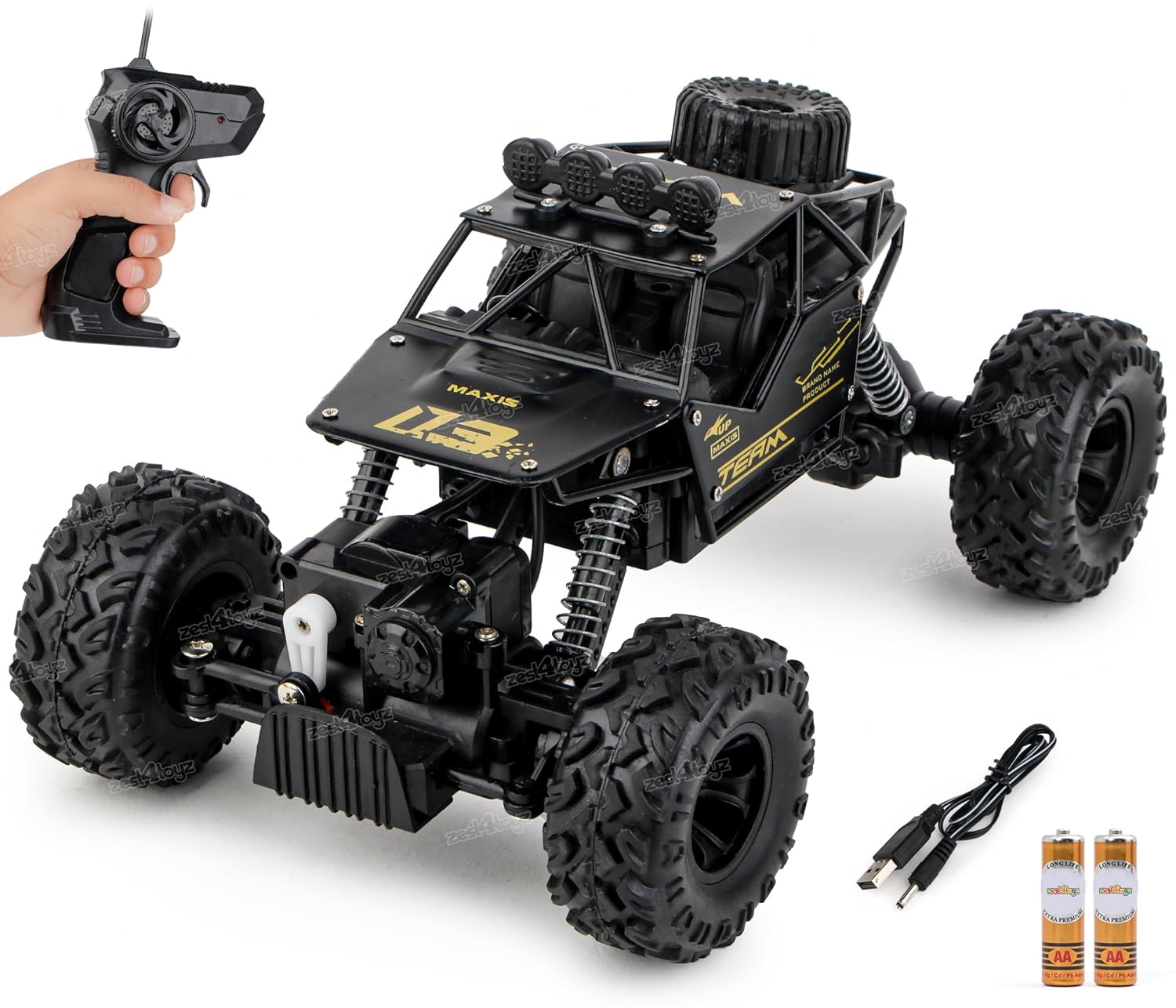 Zest 4 Toyz Remote Control Car Toy Rock Crawler 4x4 Monster Truck Offroad High Speed Climbing RC ...