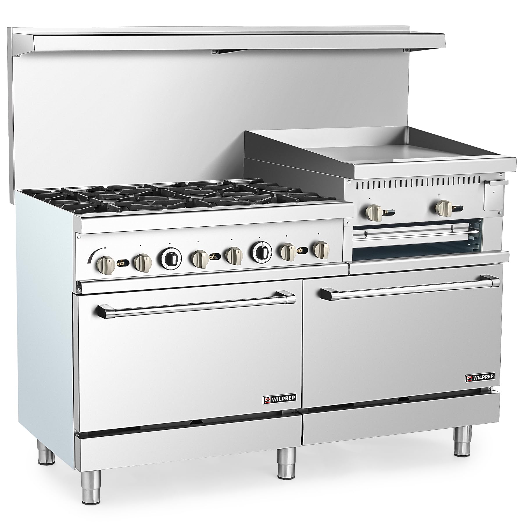 Buy 60" Natural Range with 2 Ovens 24" Griddle Broiler, Dual Oven Stove ...