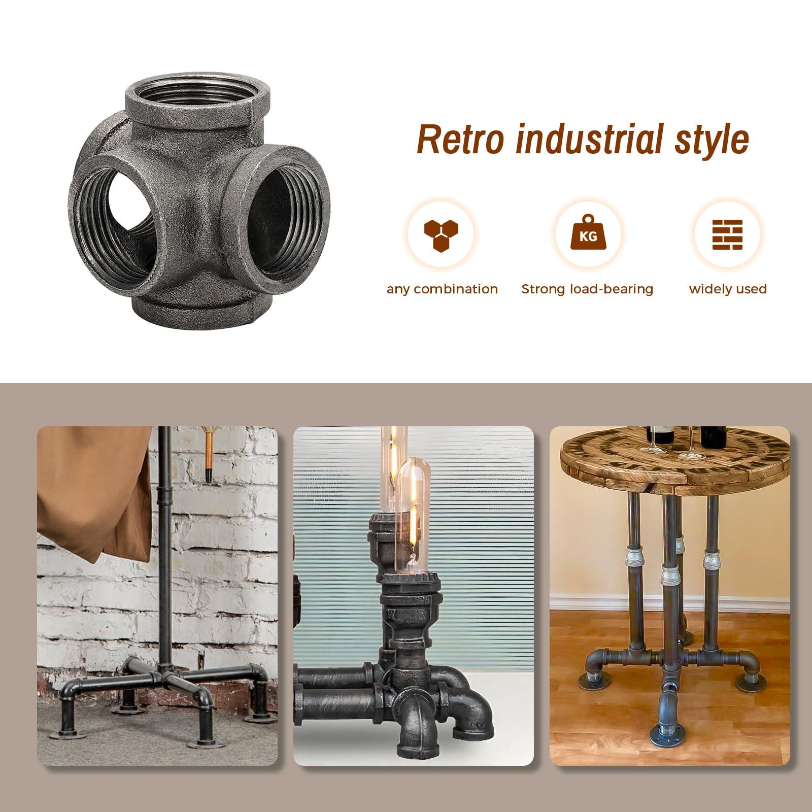 Snapklik.com : 1/2" Pipe Fittings 5-Way Side Outlet Tee - Home Expert ...