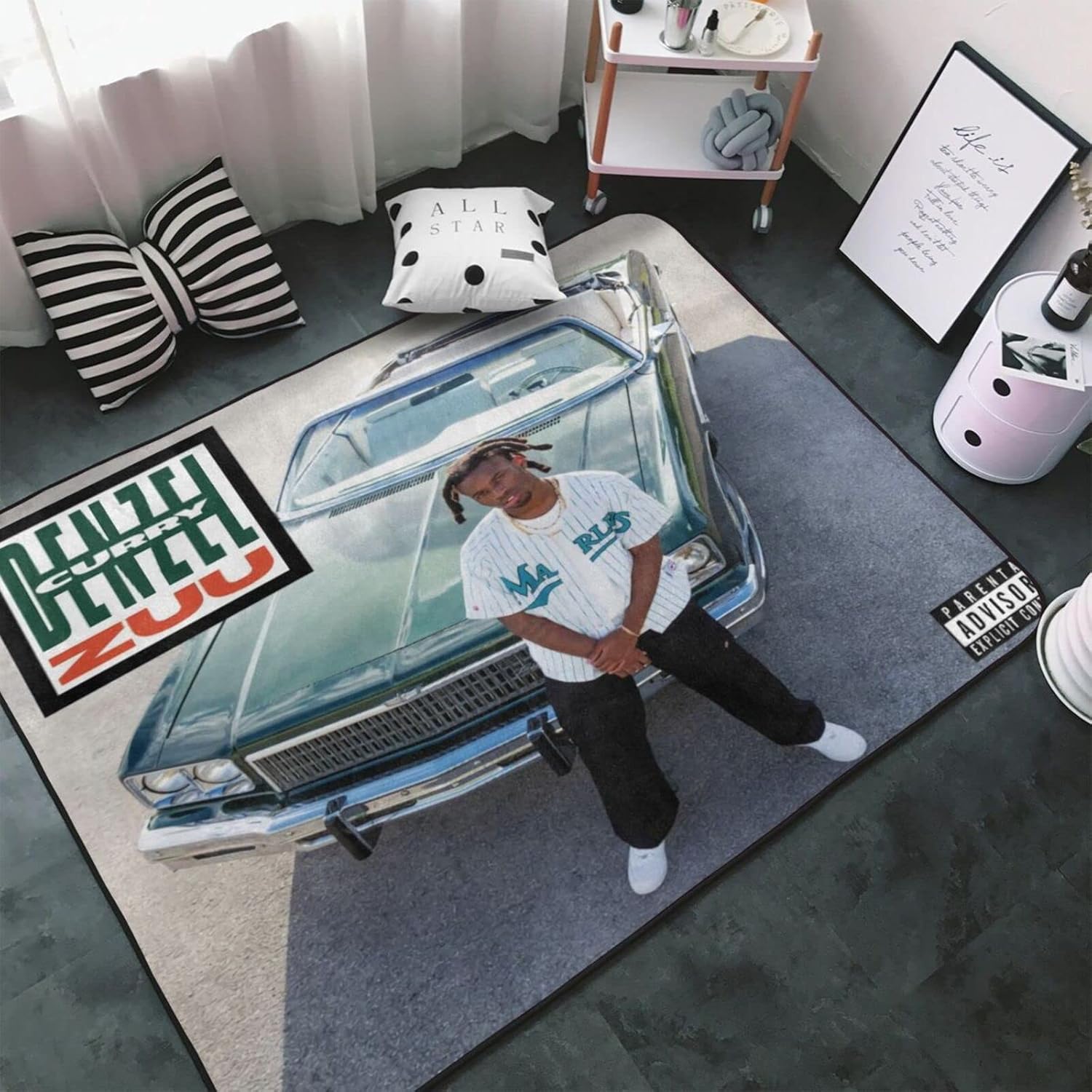 Amazon.com: AzudyaPle Area Rug Denzel Rapper Curry Carpet Non-Slip ...