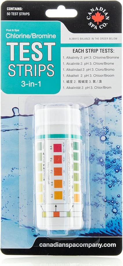 Pool and Spa Test Strips 50 Counts: 3-Way Hot Tub Test Kit Testing for ...