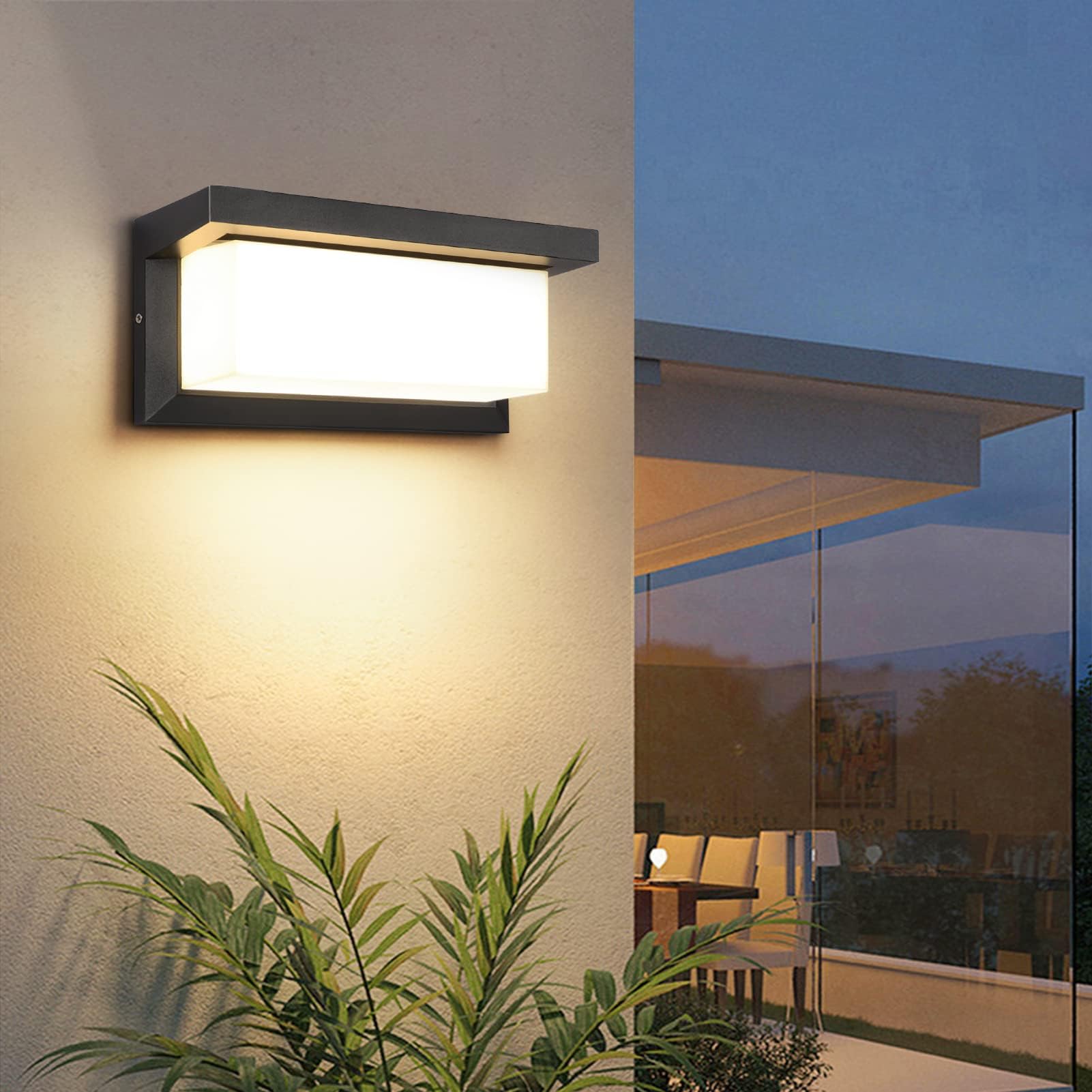 Grand Patio - Lámpara de pared LED de energía solar para exteriores ...