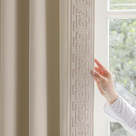 Amazon.com: VisionaryHomeDesign Curtains with Trim, Pinch Pleat Curtain ...