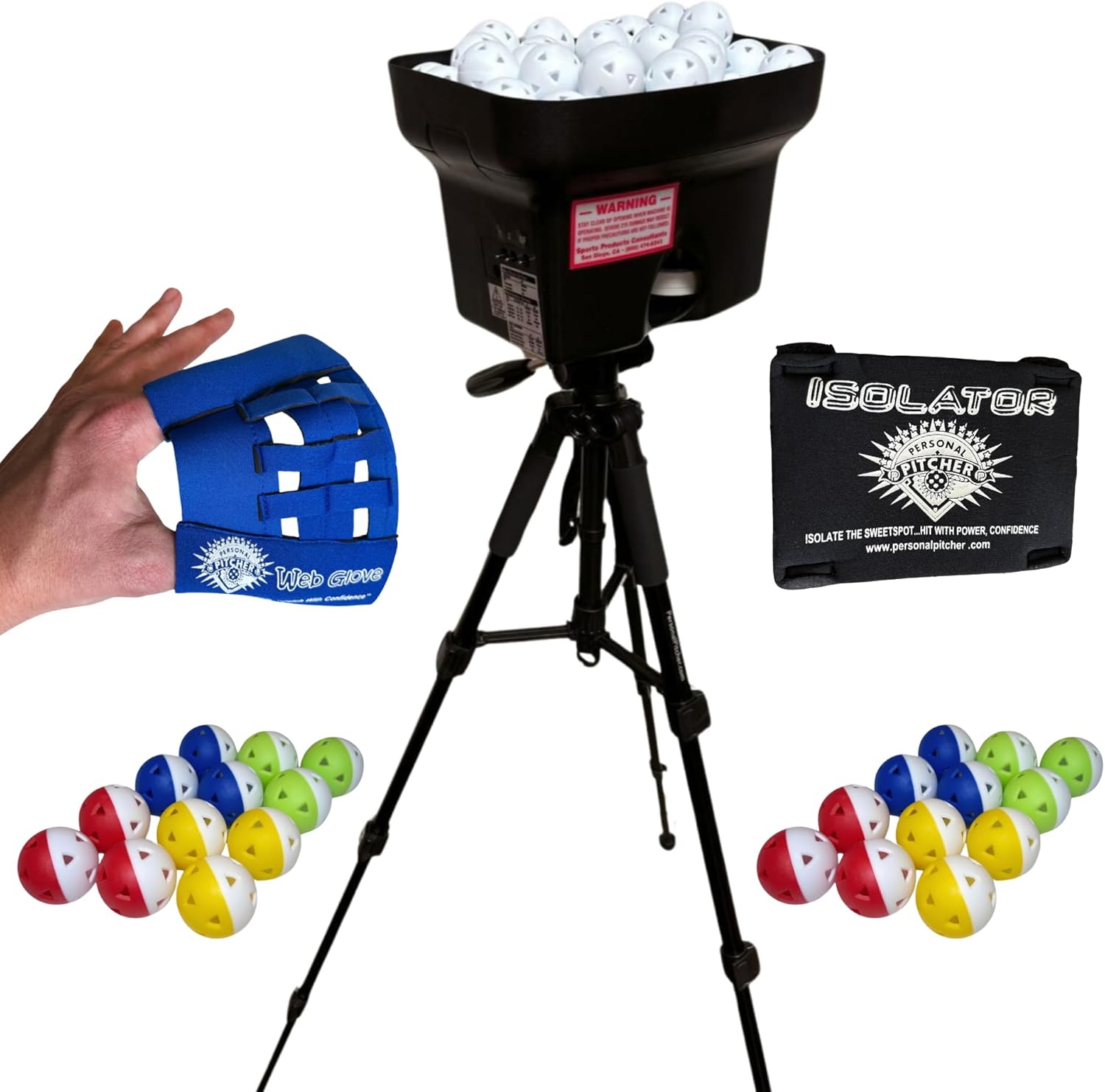 Amazon.com : Personal Pitcher Pro Starter Package | Small Wiffle Ball ...