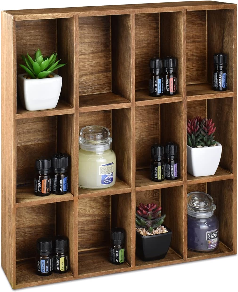 Amazon.com: Ikee Design Wall Mounted Wooden Mountable 12 Compartments ...