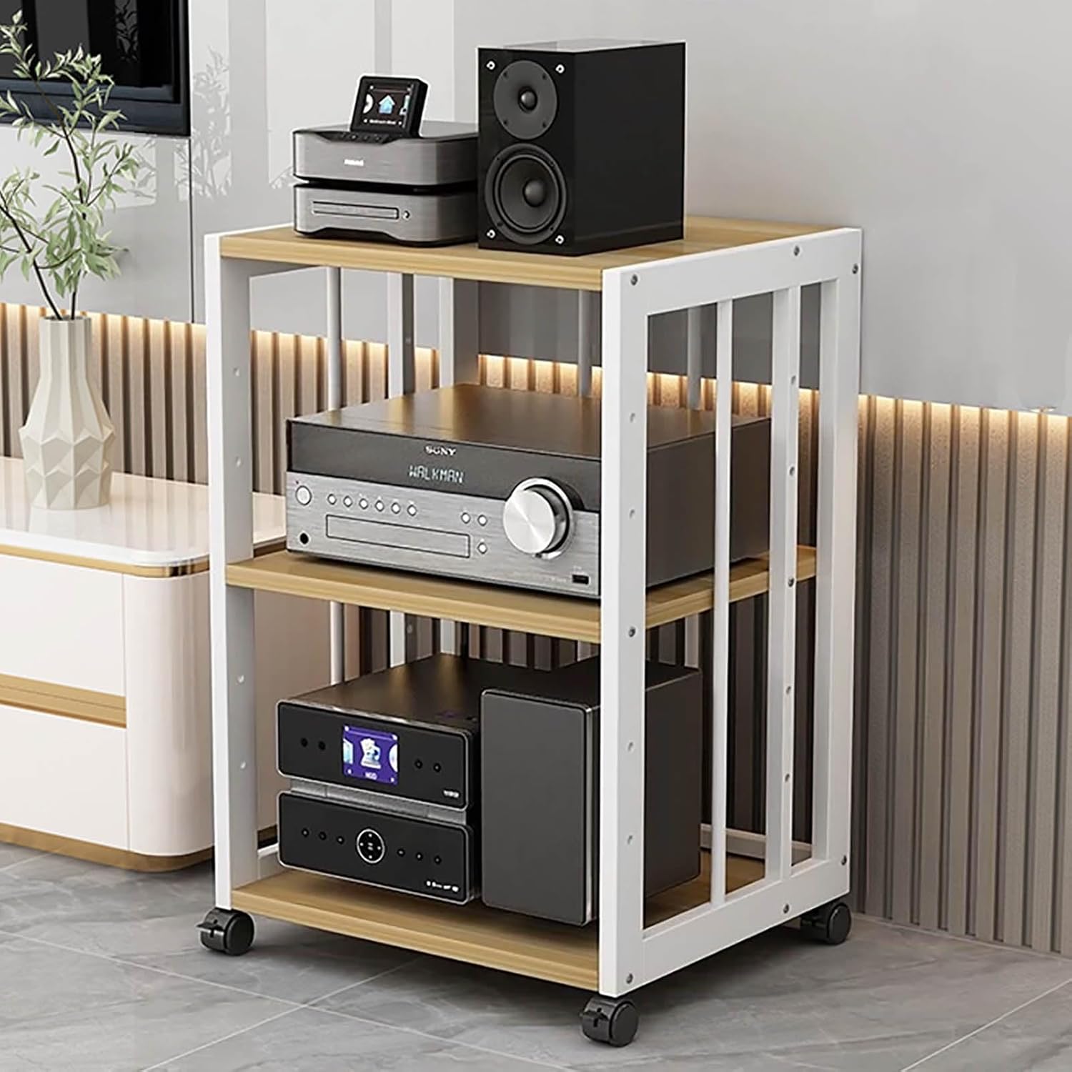 WJFTODAY Video Audio Rack,AV Media Stand, Audio Rack Tower with ...