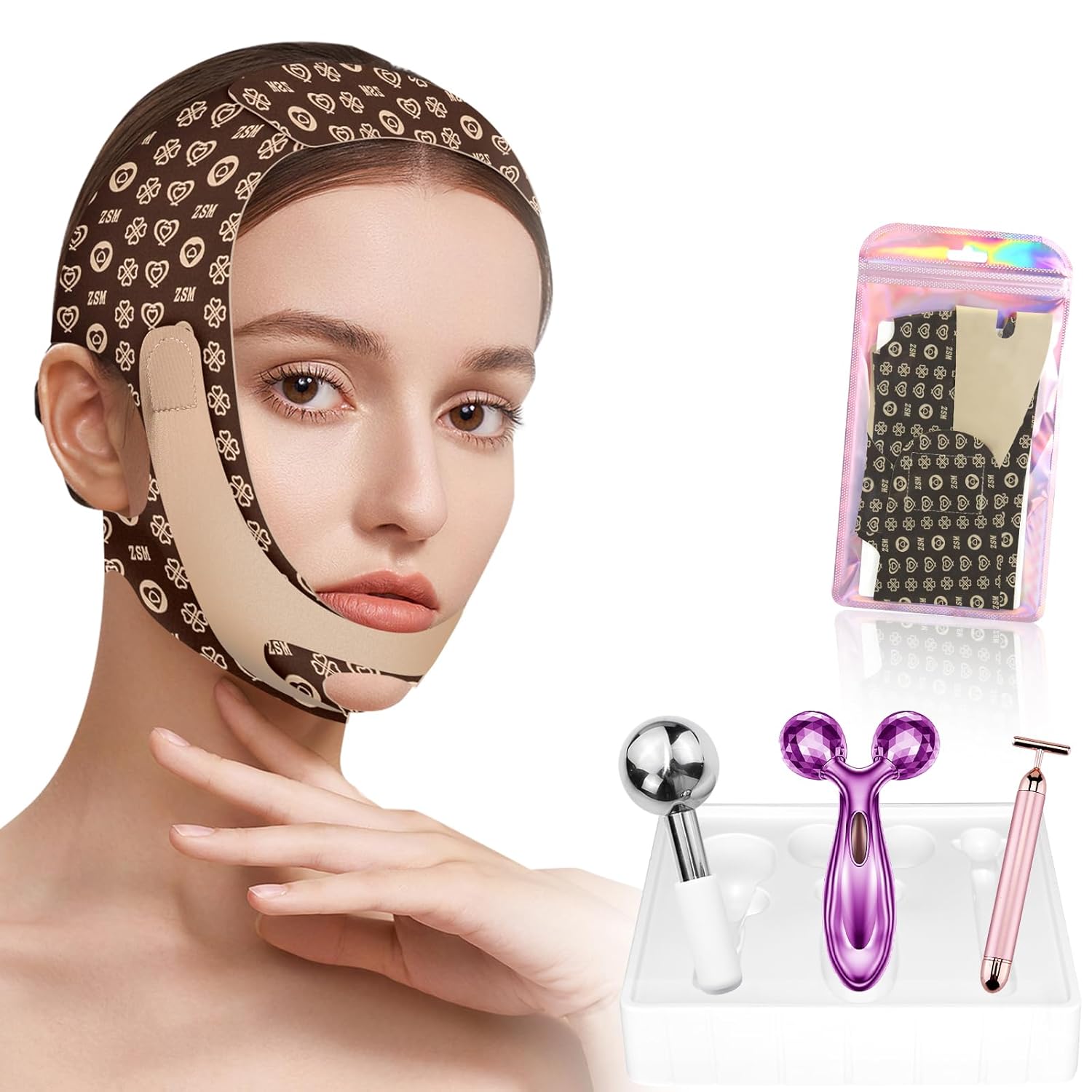 Amazon.com: sprinsoo 4 in 1 V-Line Beauty Set X1 / Updated Face Belt ...