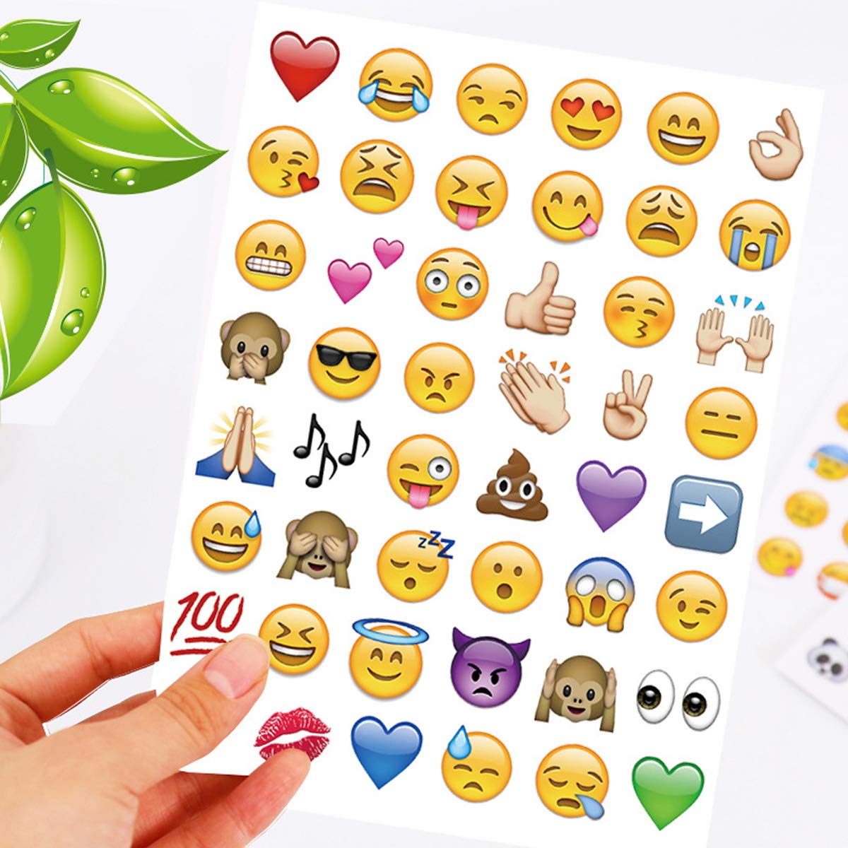 NOBBEE Emoji Sticker 8 Sheets Emoticon Stickers (1cm) Smiley Face ...
