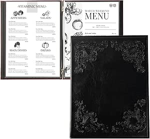 Amazon | [禄越] メニューブック A4 4ページ メニューファイル メニュー クリップ式 洋風 メニューブック レザー調 おしゃれ 高級 メニュー帳 店舗用 飲食店 業務用 （A4 ...