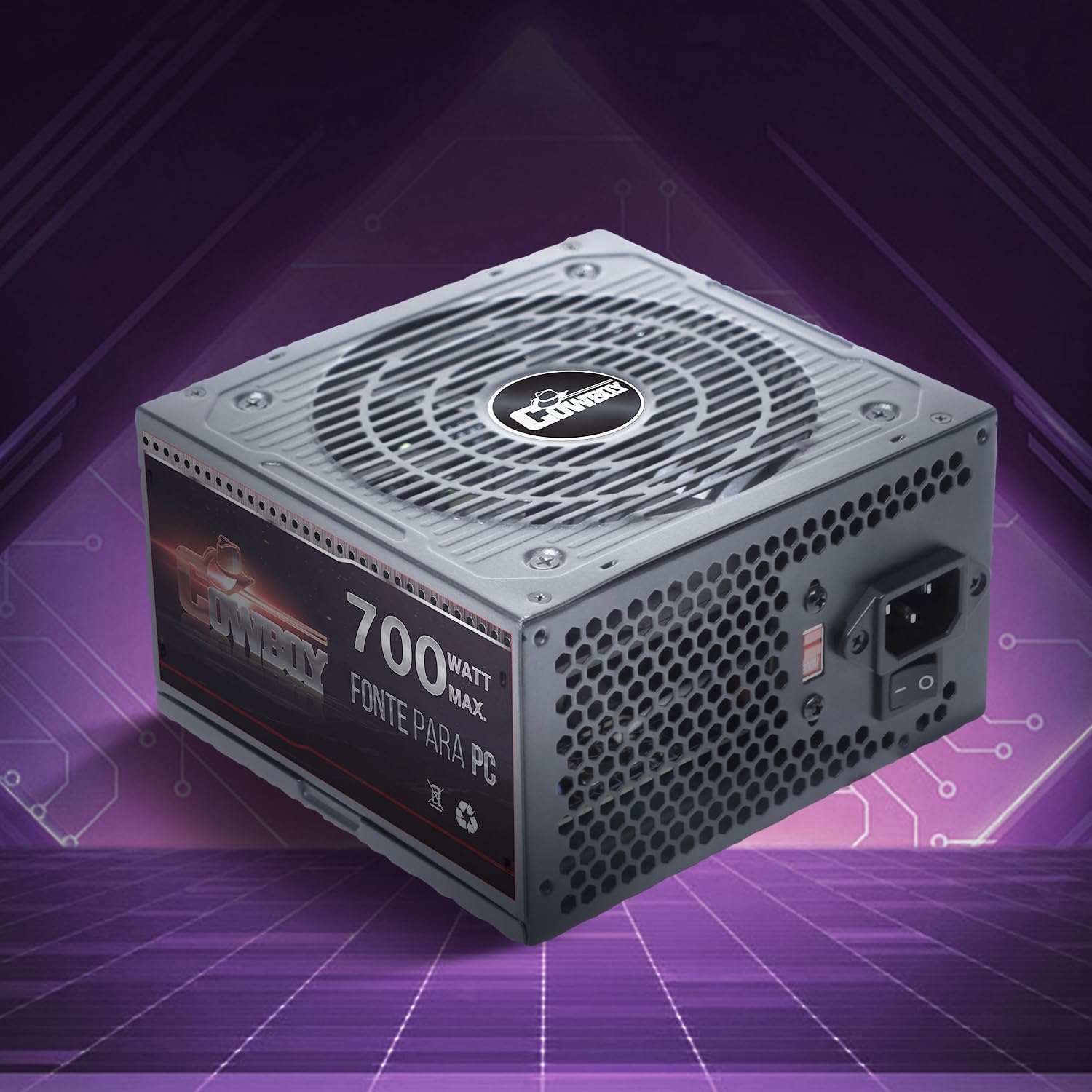 Fonte PC 700W, Conectores ATX20+4/SATA/PCI-E + Proteções OVP/OCP/SCP ...