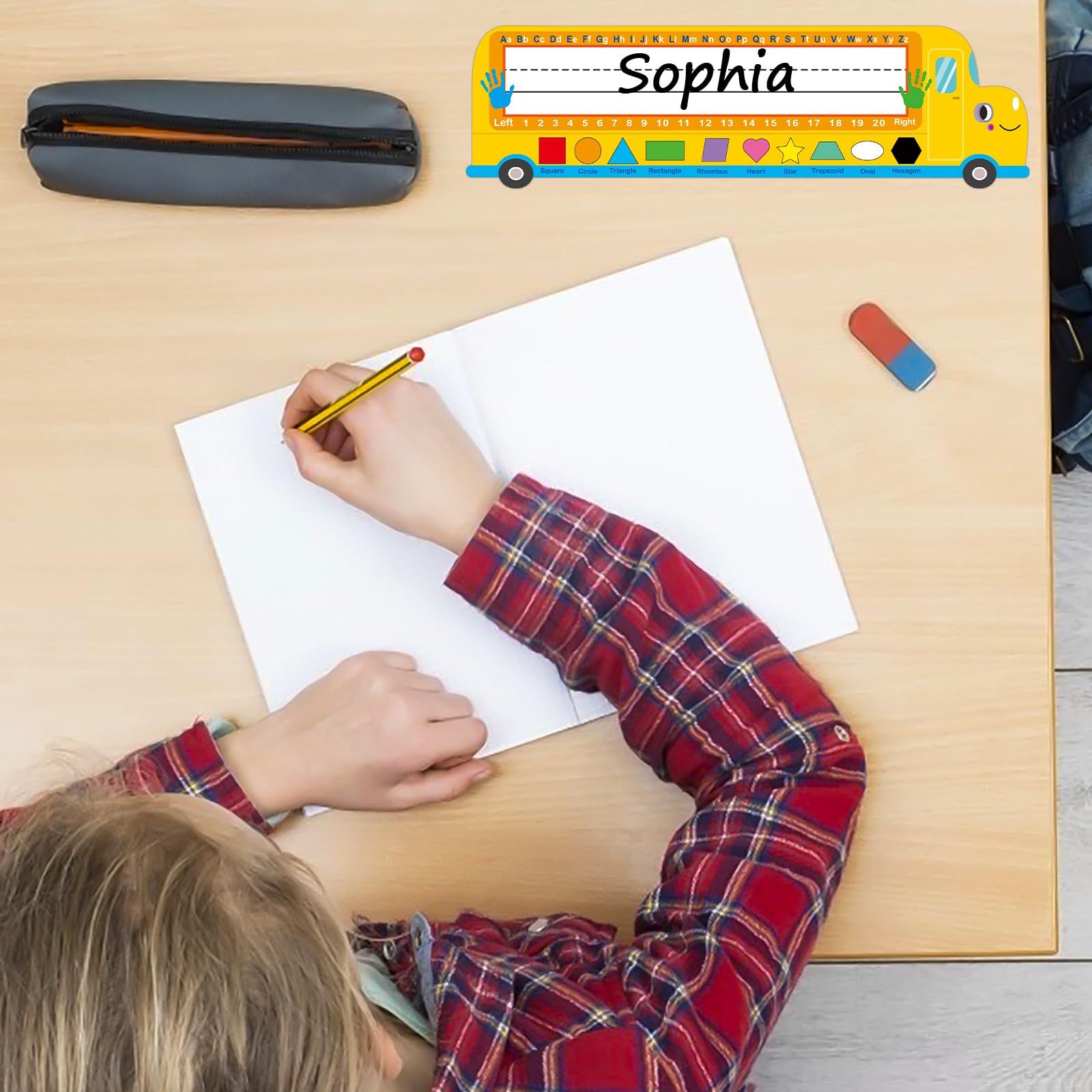 Snapklik.com : Pack Of 50 Desk Name Plates School Bus Name Tags For ...