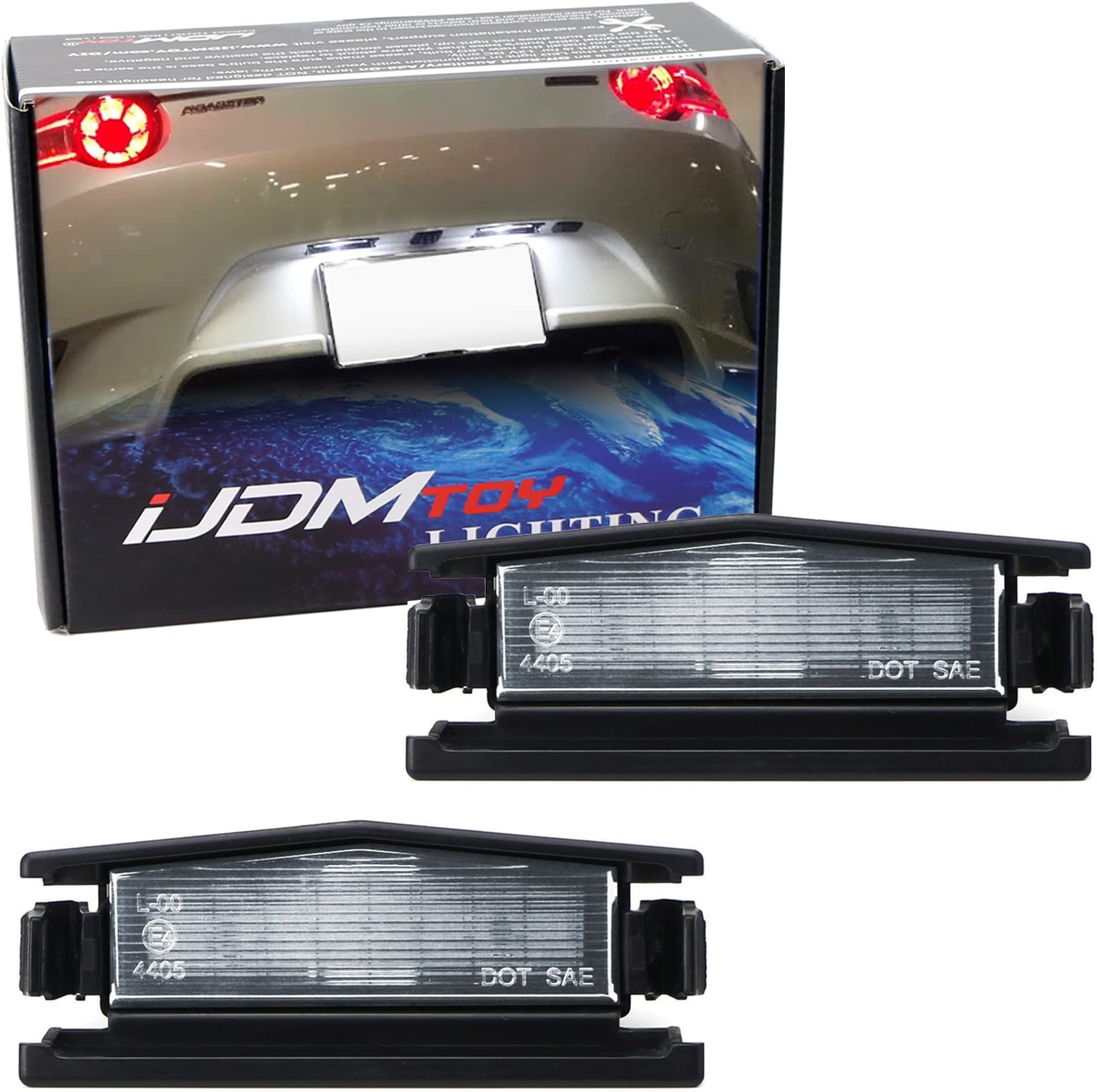 Amazon.com: iJDMTOY OEM-Fit 3W Full LED License Plate Light Assembly ...