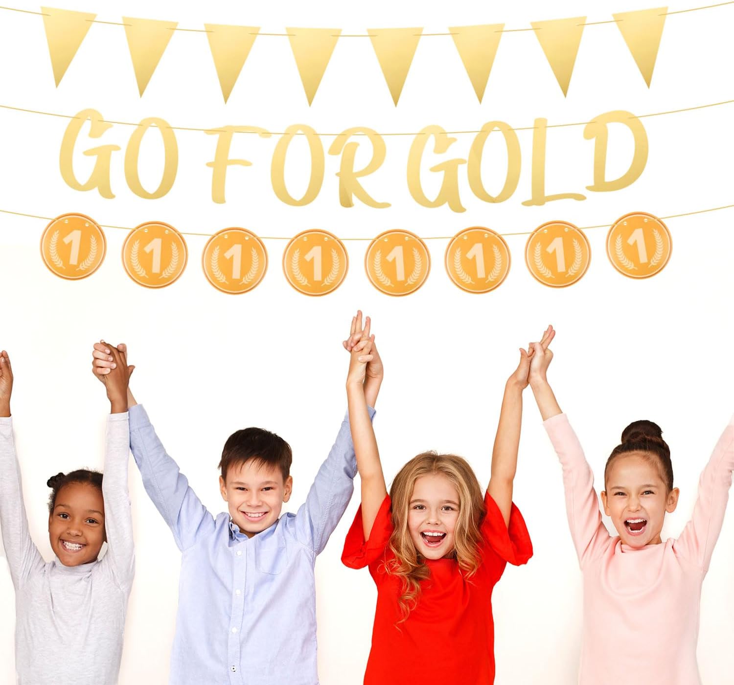 Amazon.com: PEUTIER 3pcs Gold Sports Banners, Pre-String 9.84 Feet ...