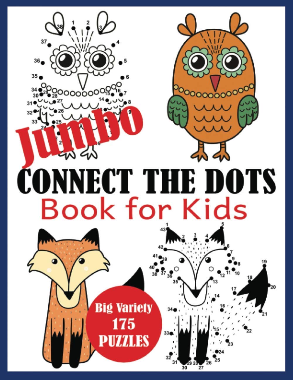 Jumbo Connect the Dots Book for Kids: Big Variety 175 Puzzles: Blue ...