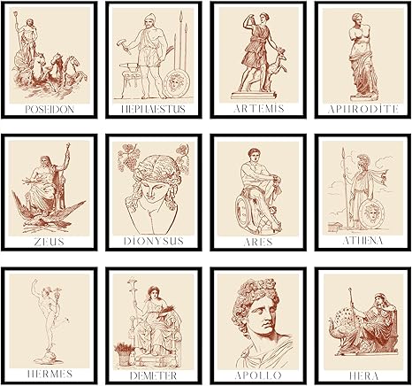 Amazon.com: Vinpartsden 12pcs Greek Mythology Decorations, Gods Poster ...