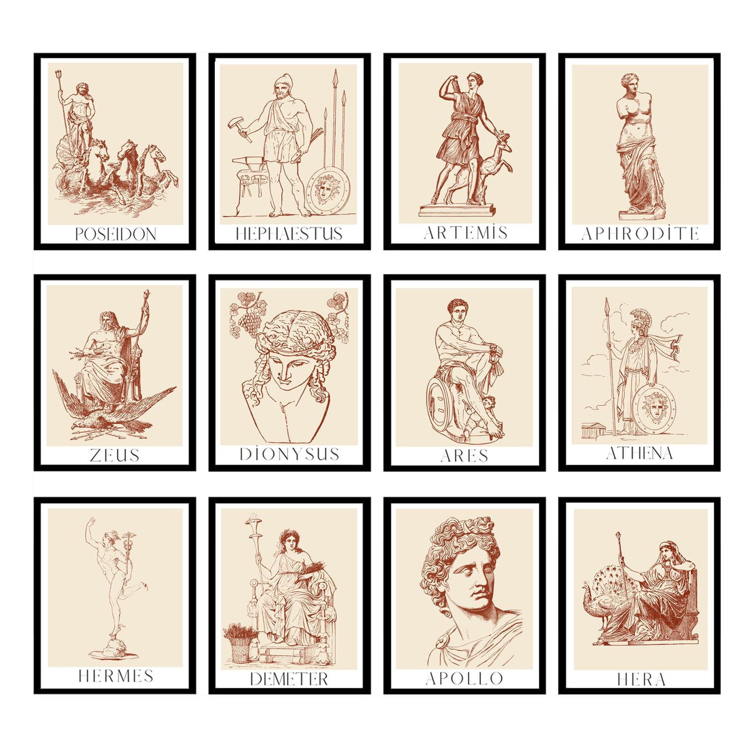 Amazon.com: Vinpartsden 12pcs Greek Mythology Decorations, Greek Gods ...