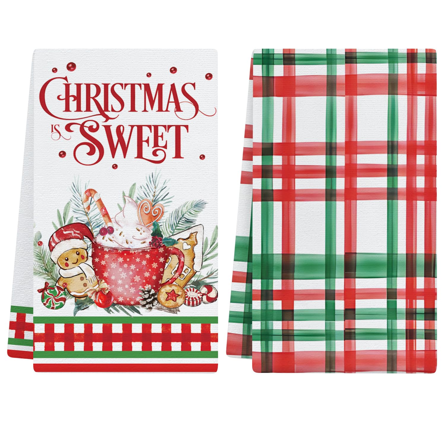 Amazon.com: Cylanta Christmas Kitchen Towels Dish Towels Set of 2 ...