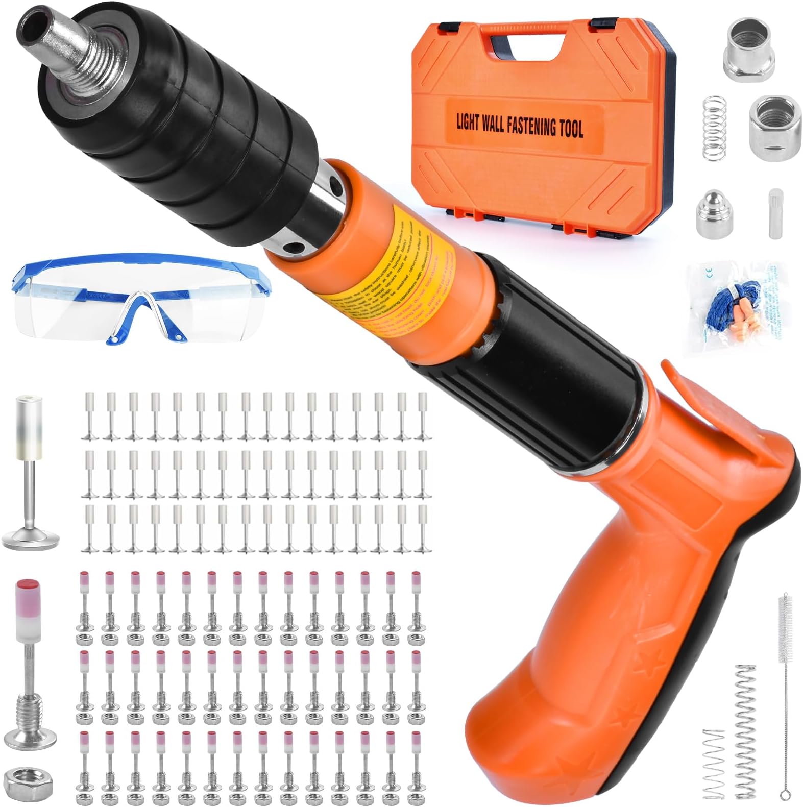 Amazon.com: Concrete Steel Nails Gun Tool with 130pcs Nails,65pcs Round ...